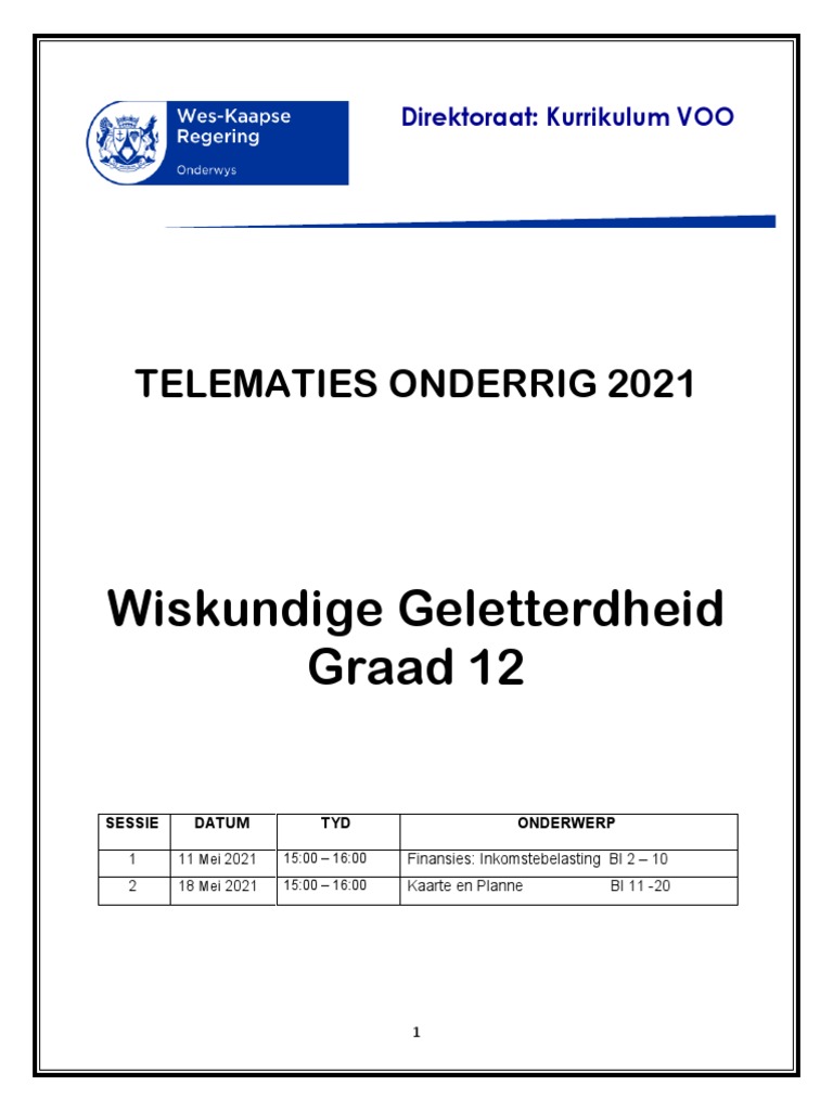 Gr12 Wisk Geletterdheid | PDF