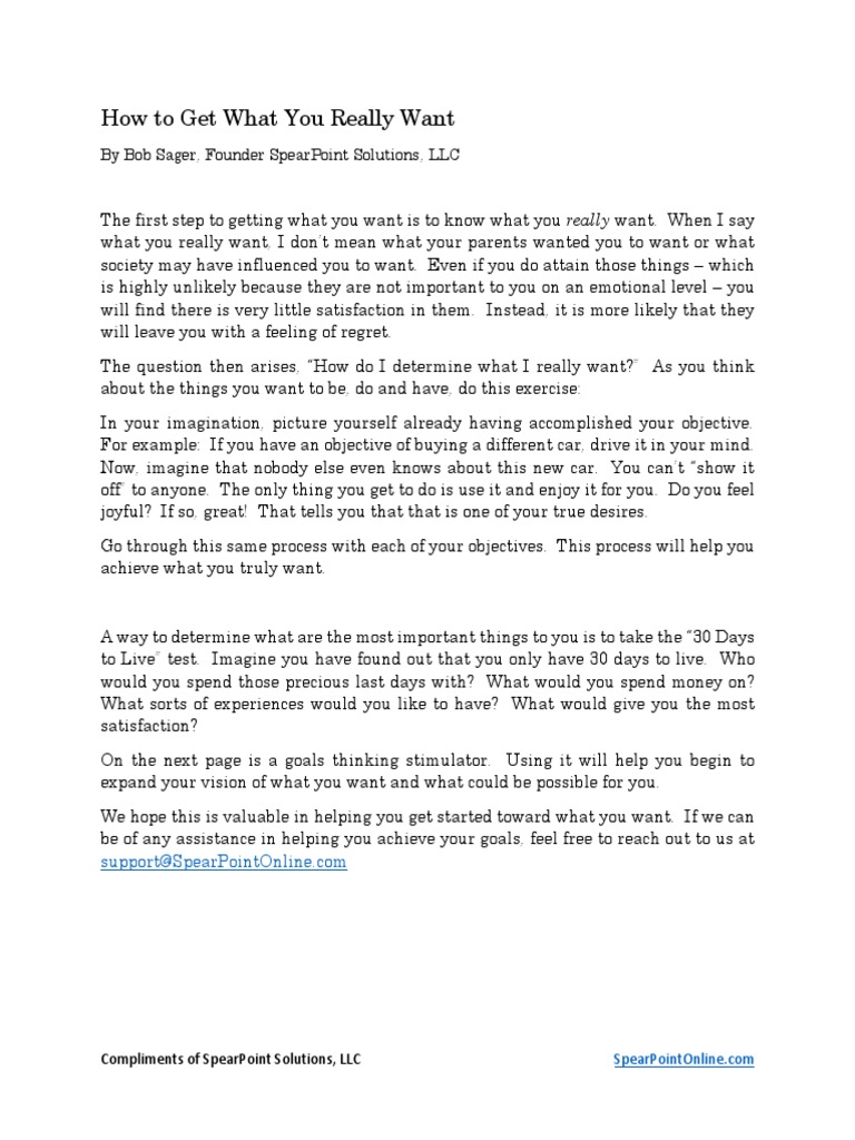 How To Get What You Really Want | PDF | Feeling | Psychological Concepts