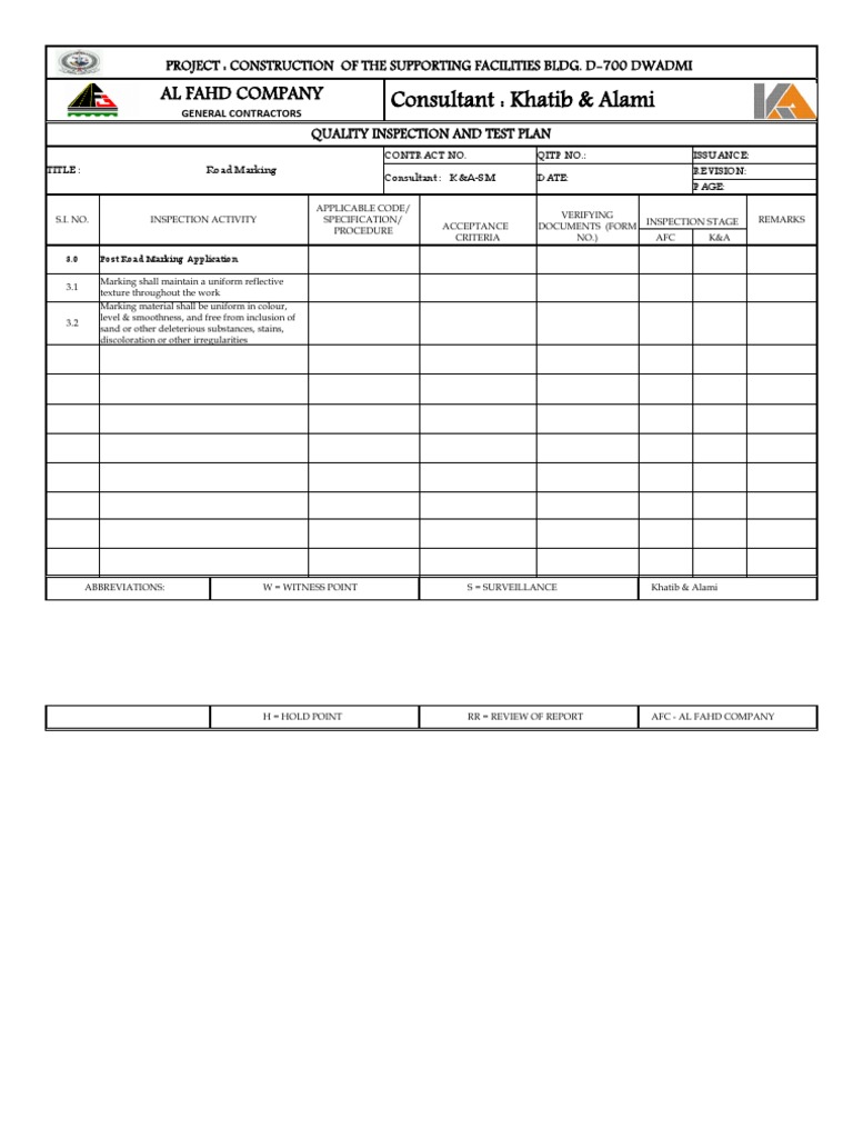 ITP - Road Marking | PDF