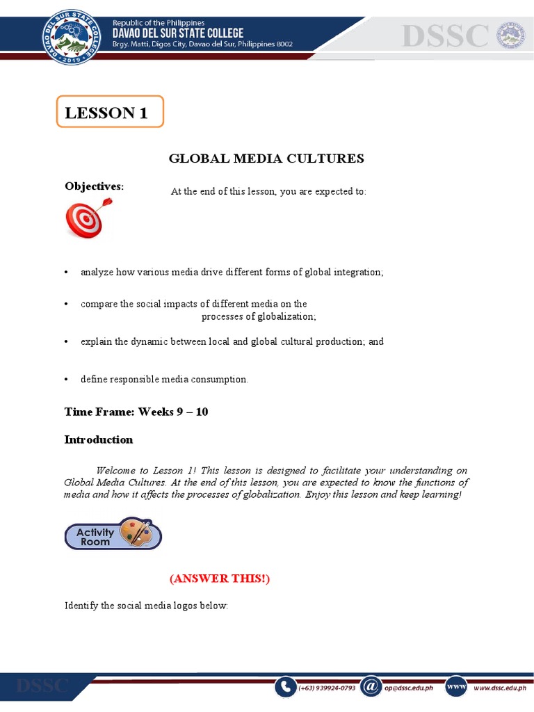 Module 3 Lesson 1 Global Media Cultures | PDF