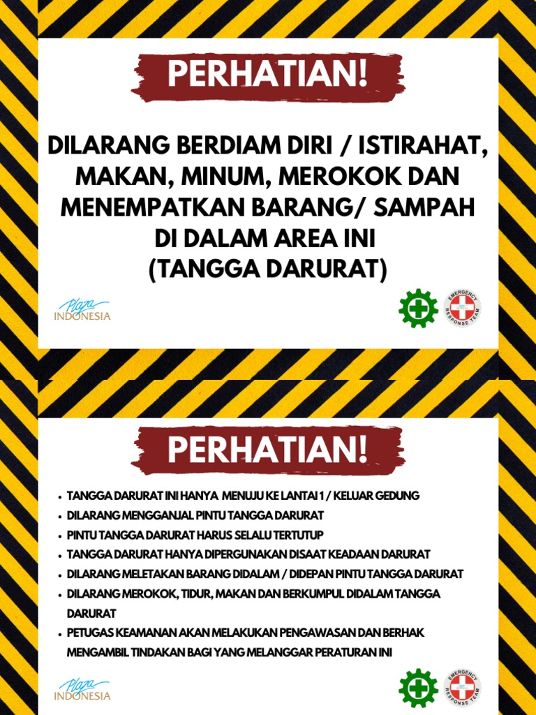 Signage Himbauan Tangga Darurat | PDF
