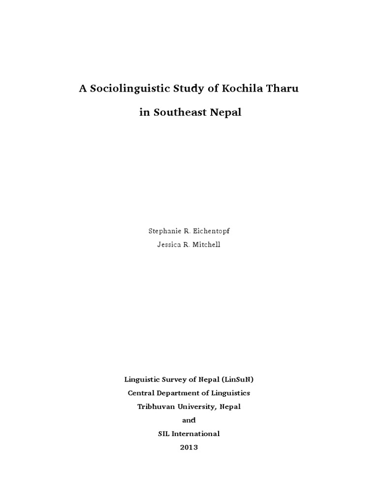 Kochila Tharu Report | PDF