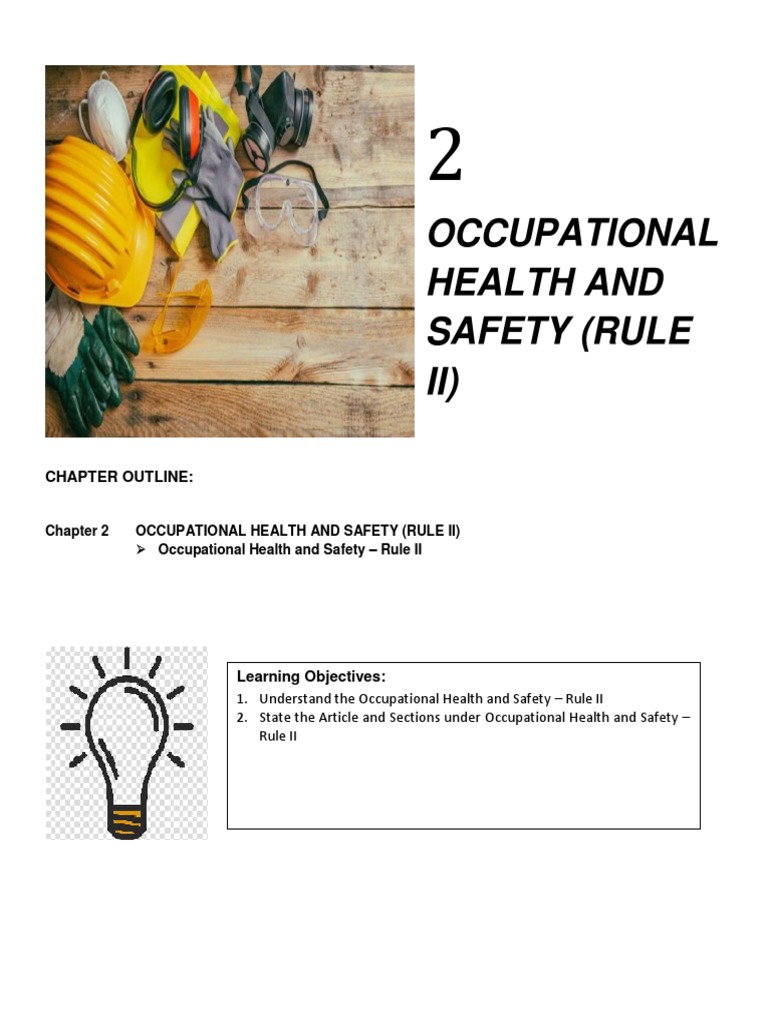 Chapter 2 Occupational Health and Safety (Rule Ii) | PDF