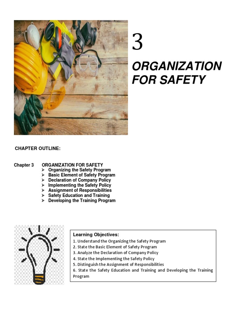 Chapter 3 Organization For Safety | PDF | Safety | Occupational Safety ...