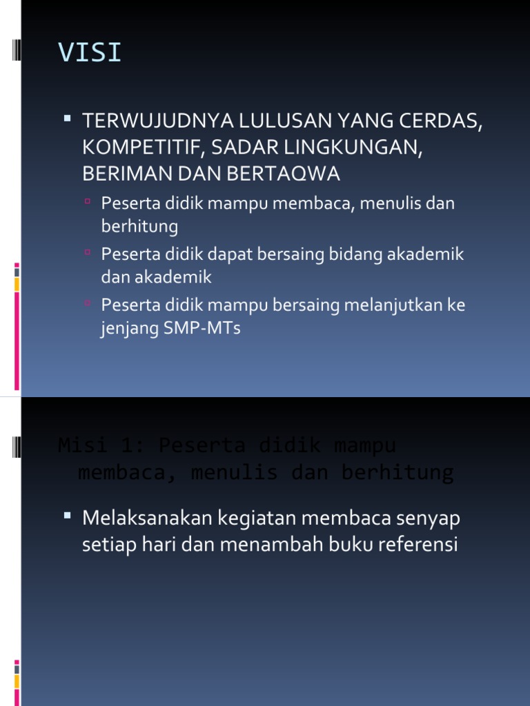 Contoh Visi, Misi, Tujuan, Program, Kegiatan | PDF