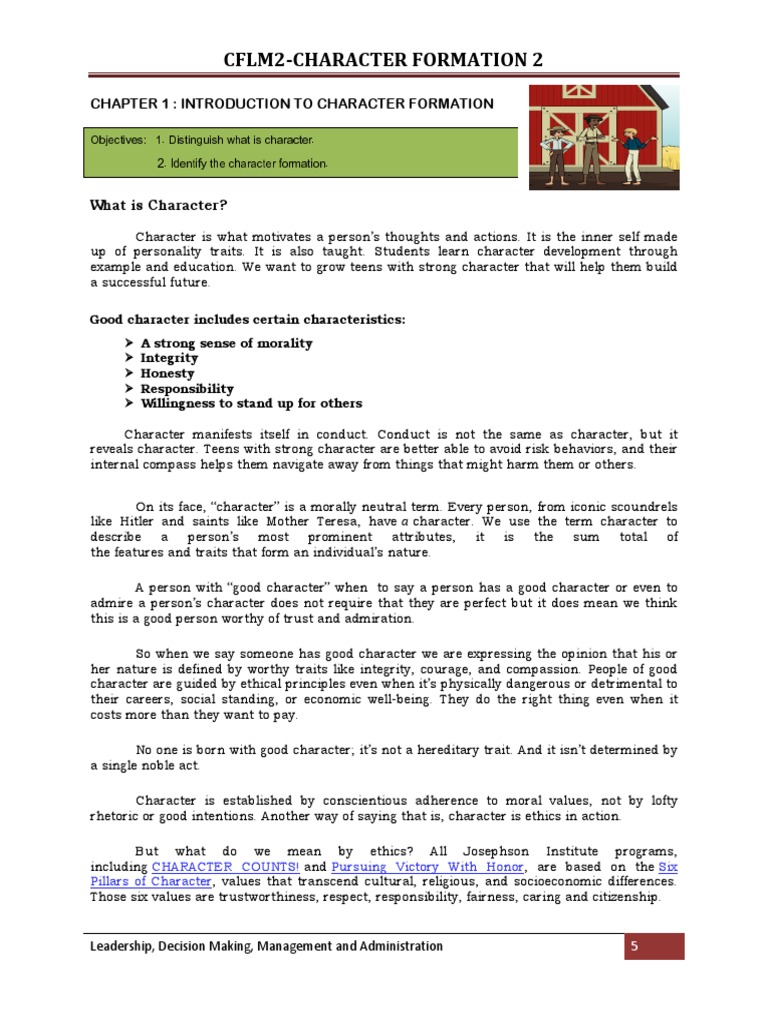 Chapter 1-Intro To Character Formation | PDF | Leadership ...