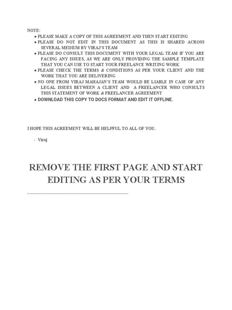 Statement of Work & Freelance Contract | PDF