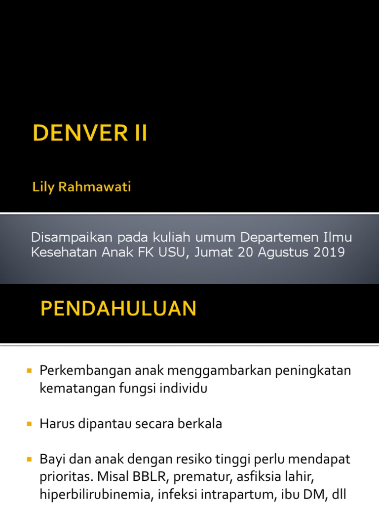 Skrining Perkembangan Denver II | PDF