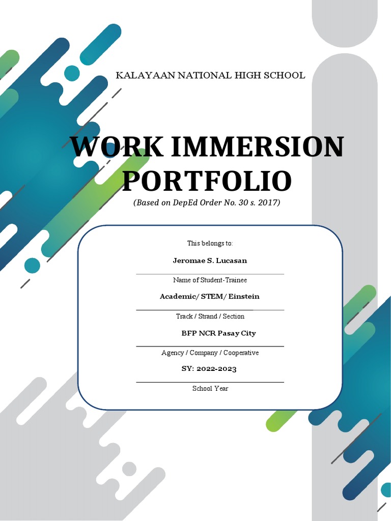 Work Immersion Portfolio | PDF