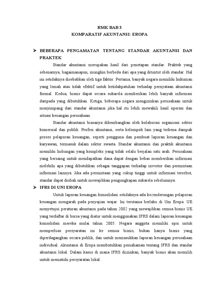 Materi Komparatif Akuntansi: Eropa | PDF