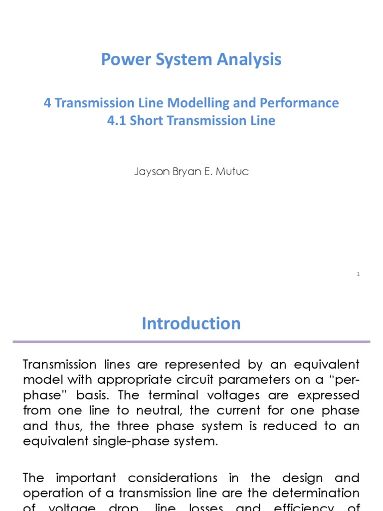 Short Transmission Line Analysis | PDF