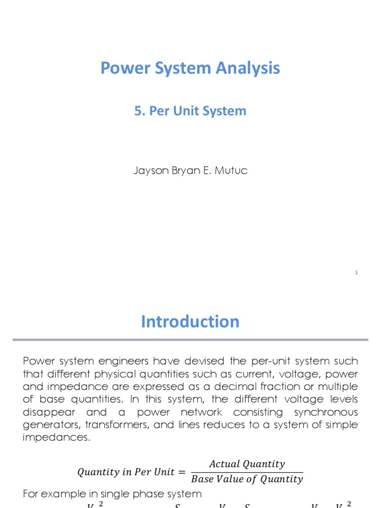 Per Unit System | PDF | Power Engineering | Electrical Engineering