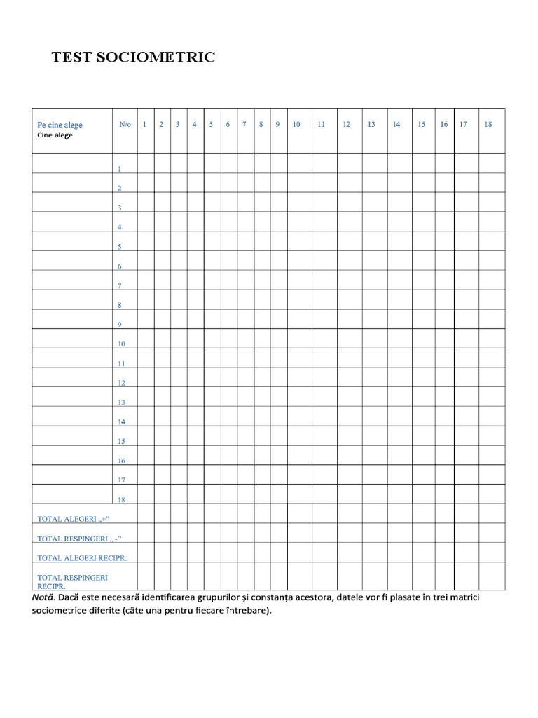 Test Sociometric | PDF
