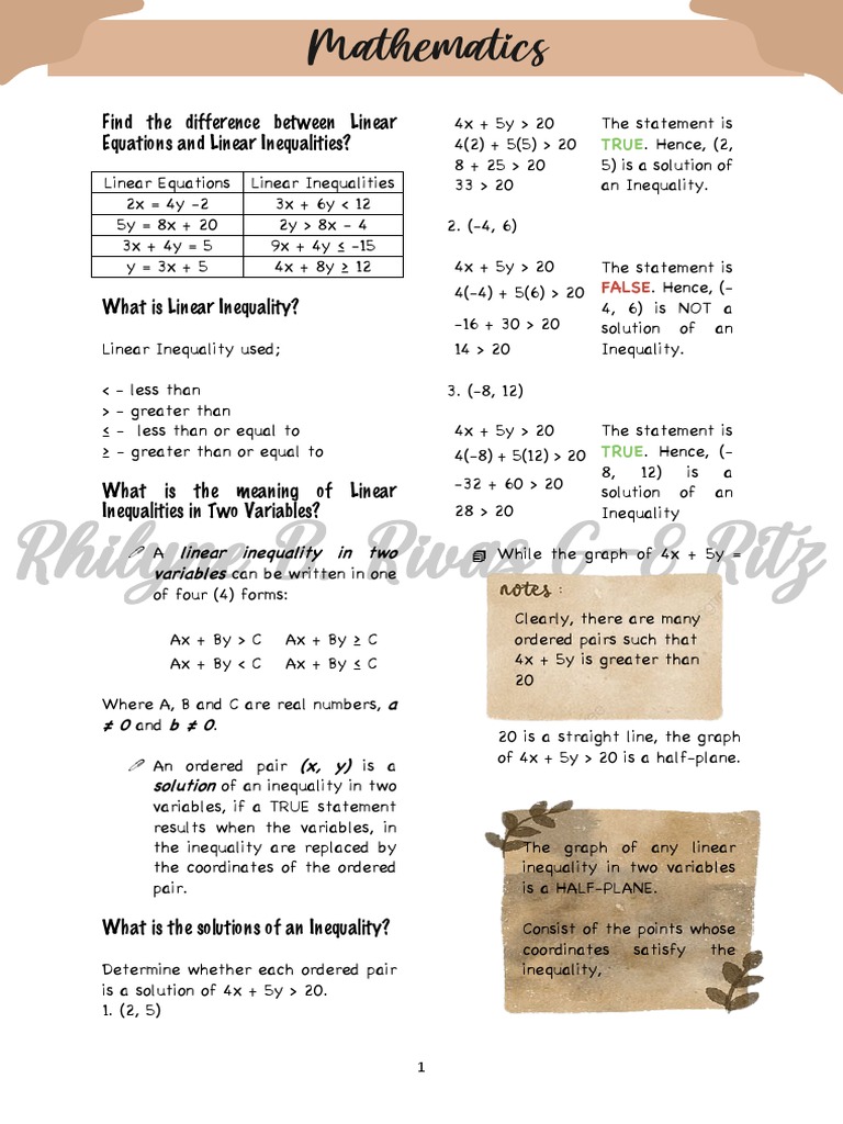 MATH | PDF | Function (Mathematics) | Inequality (Mathematics)