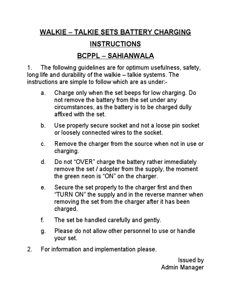 14 - SOP Battery Charging | PDF