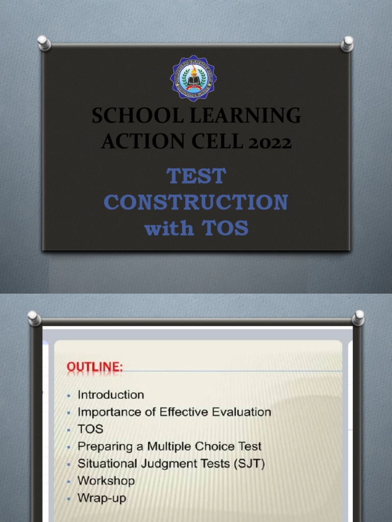 SLAC 2022 - Test Construction With TOS | PDF