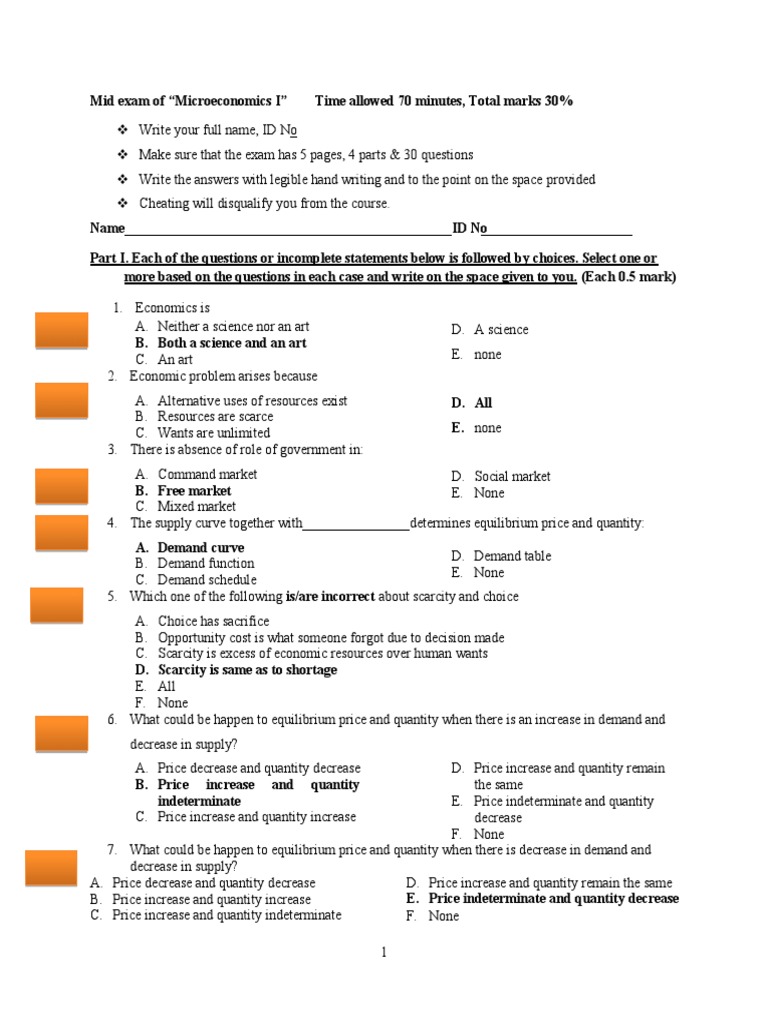 Micro 1 1st Test 2021 | PDF | Demand | Utility