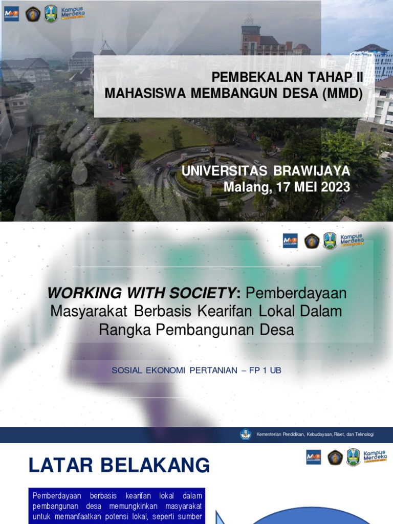 Pembekalan MMD 100d - Tema FP 1 - Working With Society | PDF