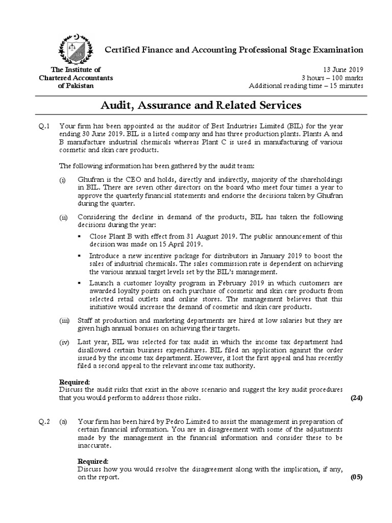 CFAP 6 Summer 2025 Exam Overview | PDF | Audit | Financial Statement
