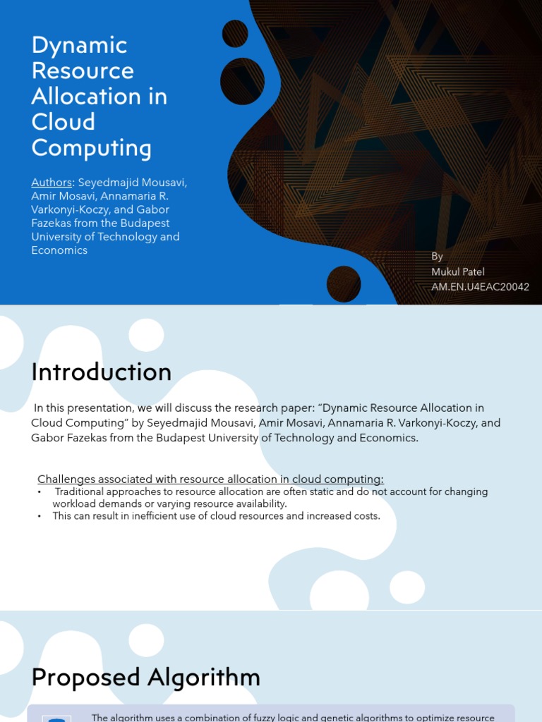 Cloud Presentation | PDF | Cloud Computing | Algorithms
