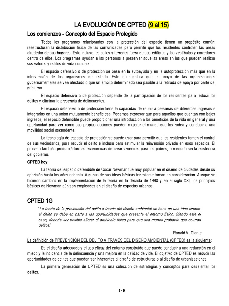 Principios de CPTED y Espacio Defendible | PDF | Arquitecto