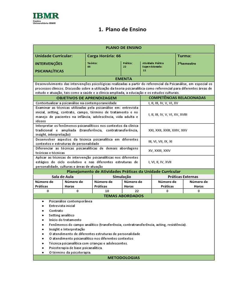 PE Intervencoes Psicanaliticas 3a N | Download grátis PDF | Psicanálise ...