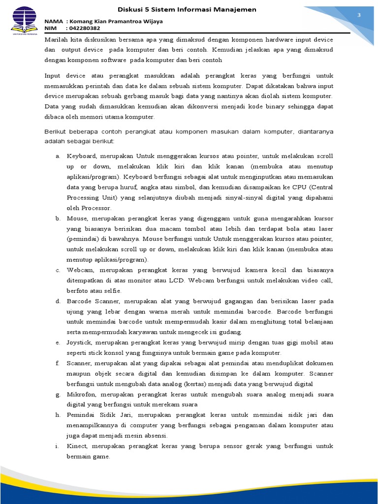 Diskusi 5 Sistem Informasi Manajemen | PDF | Komputer