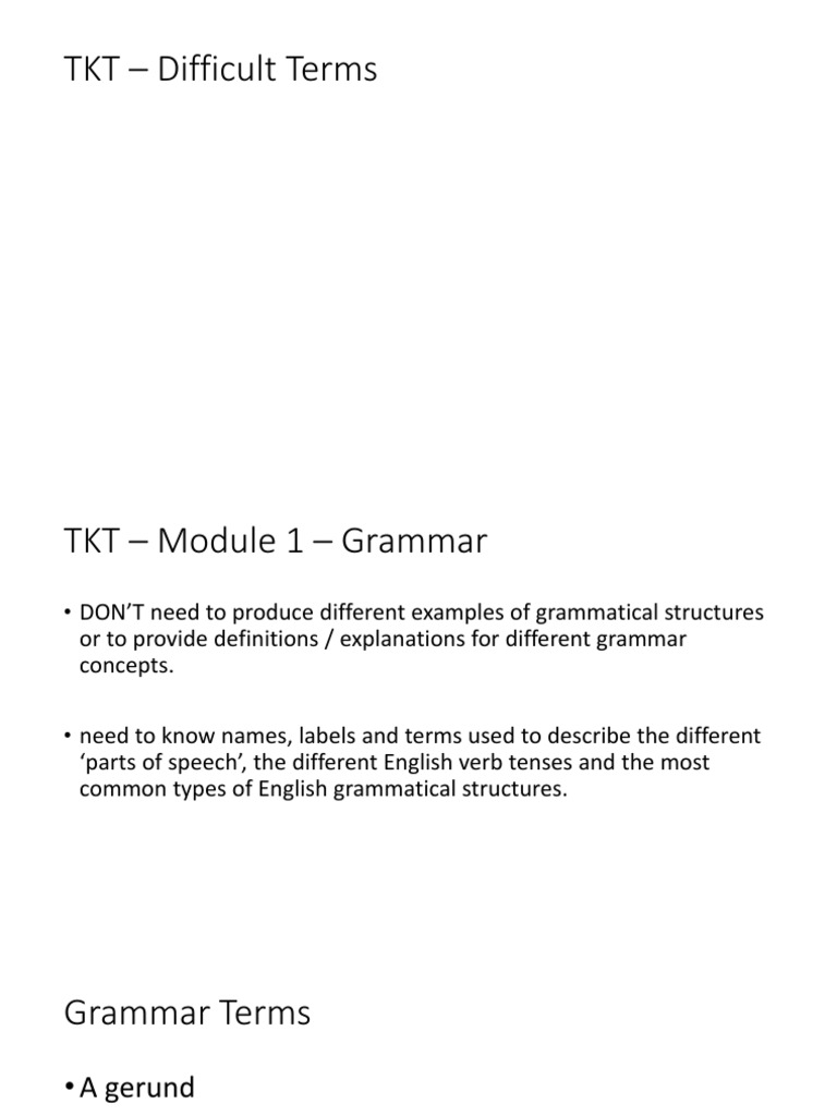 Dokumen - Tips TKT Difficult Terms | PDF | Verb | Second Language