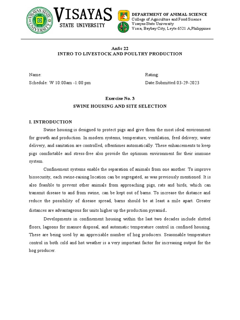 Ansci Lab 3 | PDF | Pig | Agriculture
