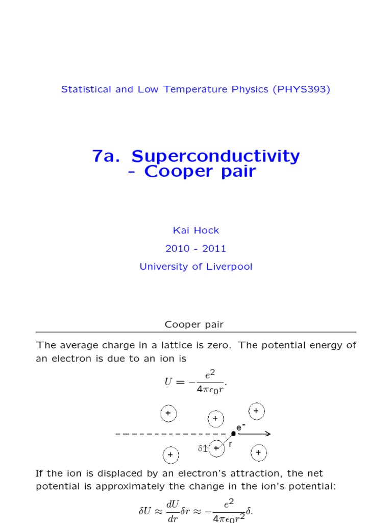 Understanding Cooper Pairs in Superconductivity | PDF | Wave Function ...