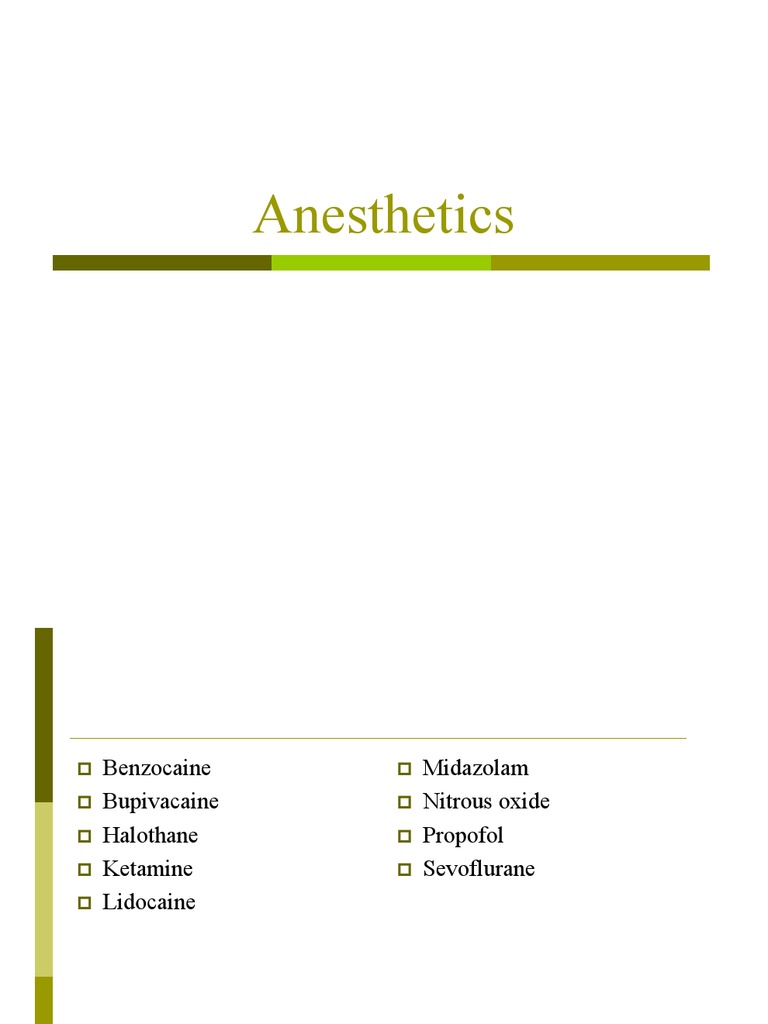 Anesthetics | Anesthesia | Symptoms And Signs: General
