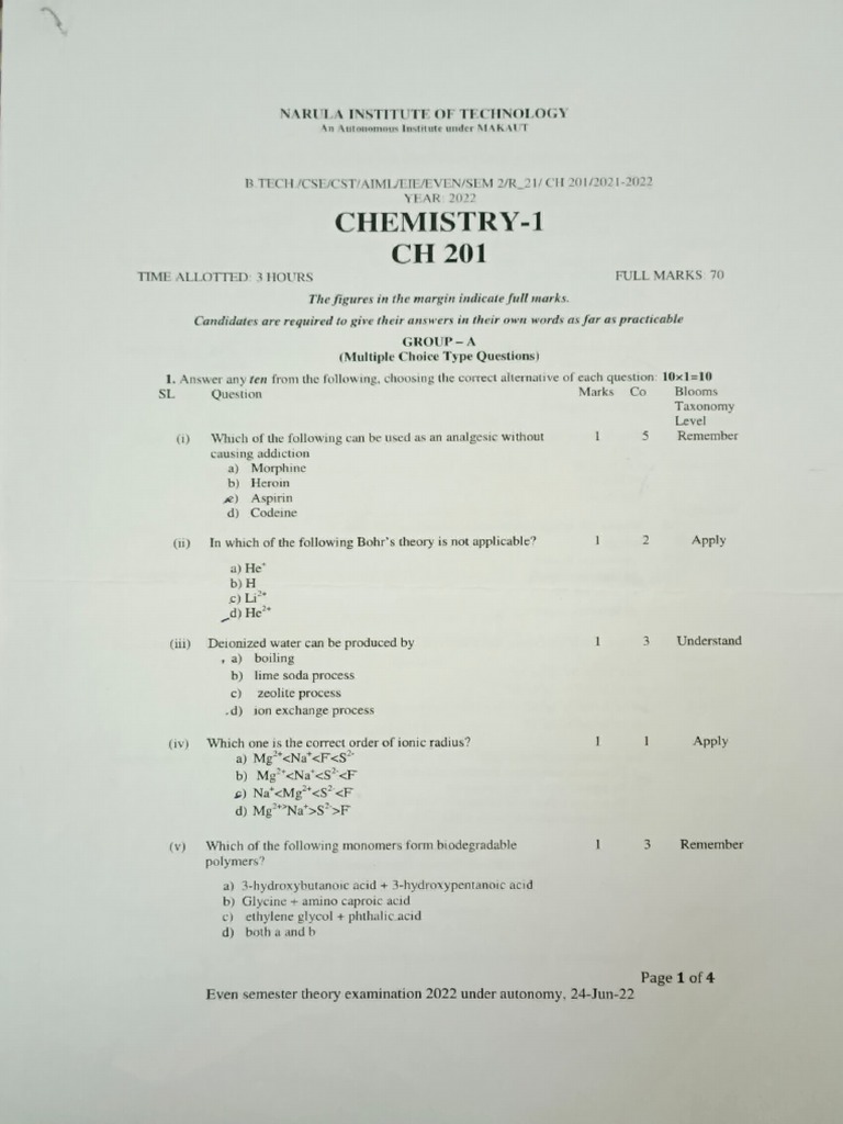 2nd Semester Question Paper | PDF
