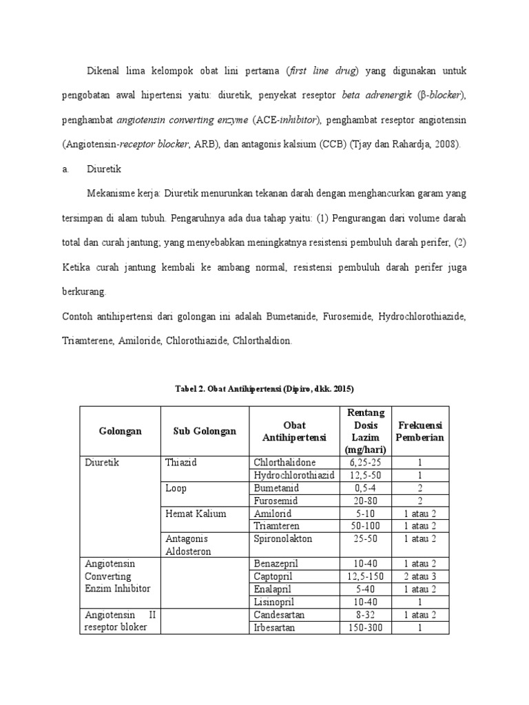 obat hipertensi lini pertama | PDF