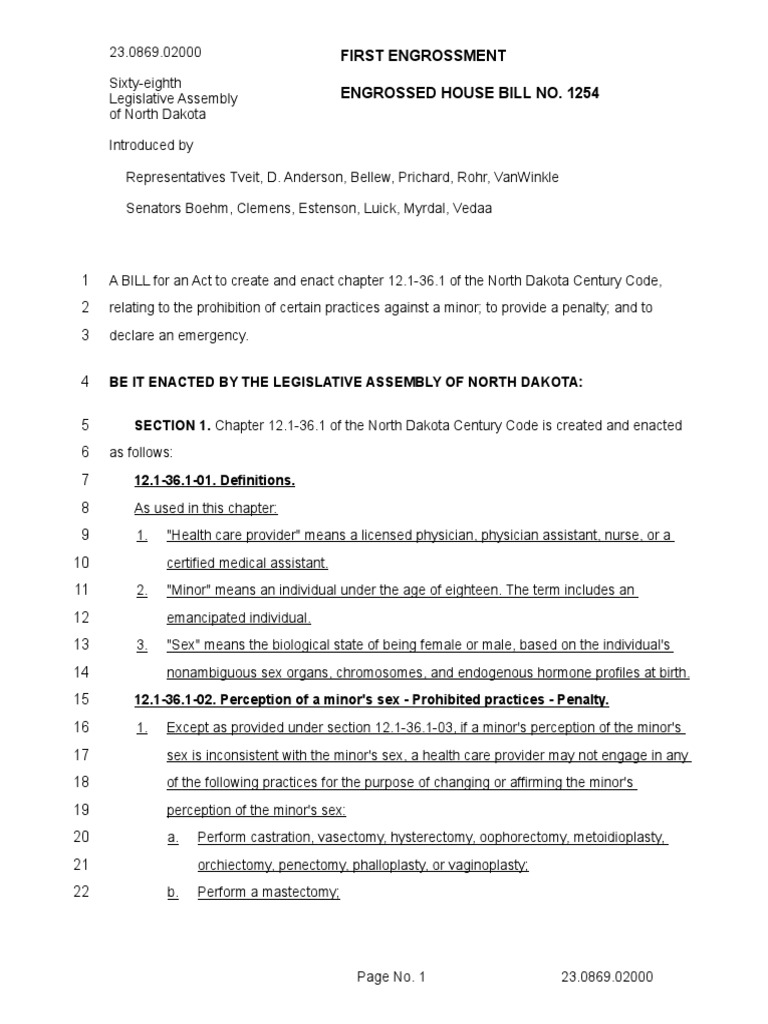 First Engrossment | PDF | Sex | Medicine