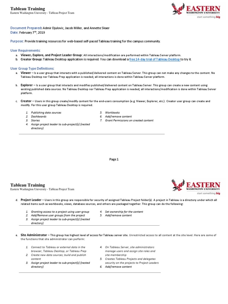 Tableau Training Resources | PDF | Application Software | World Wide Web