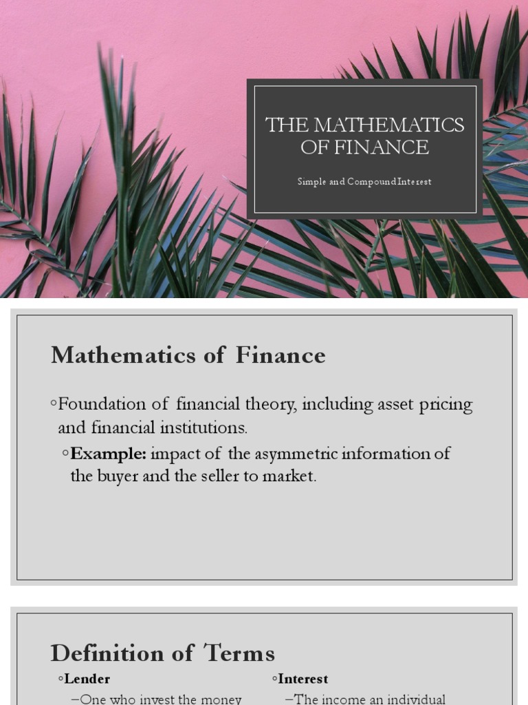 13 Mathematics of Finance - Simple Interest | Download Free PDF ...
