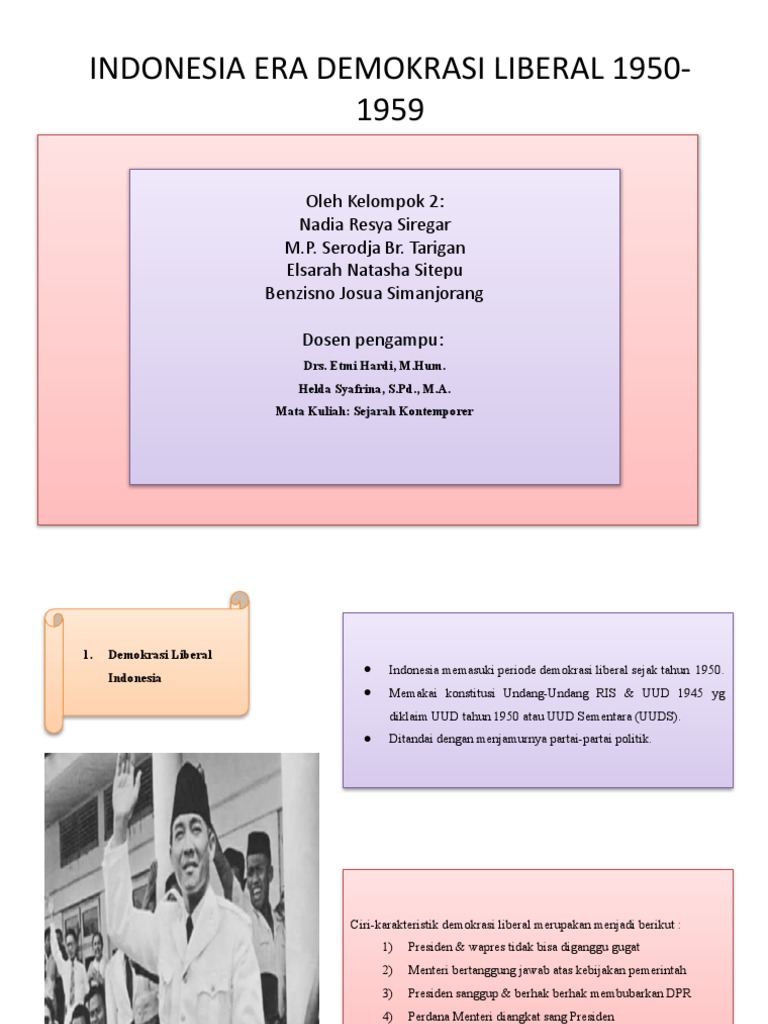 Kel. 2 Sej. Kontemporer (Masa Demokrasi Liberal 1950-1959) | PDF | Sejarah | Agama & Spiritualitas