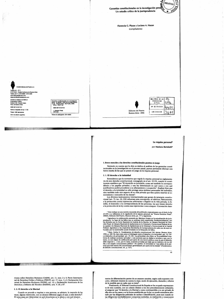 Artículos - Mariano Bertelotti - Requisa Personal (22 Carillas) | PDF ...