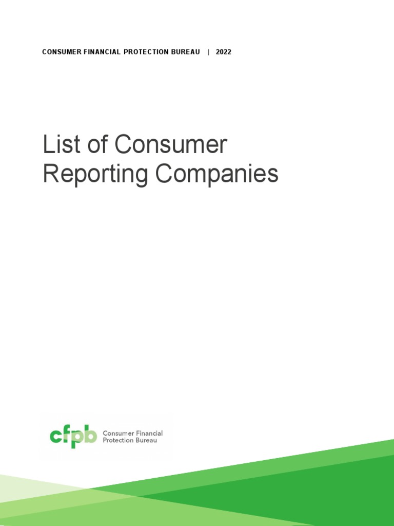 CFPB - Consumer Reporting Companies List - 2022 01 | PDF | Credit ...