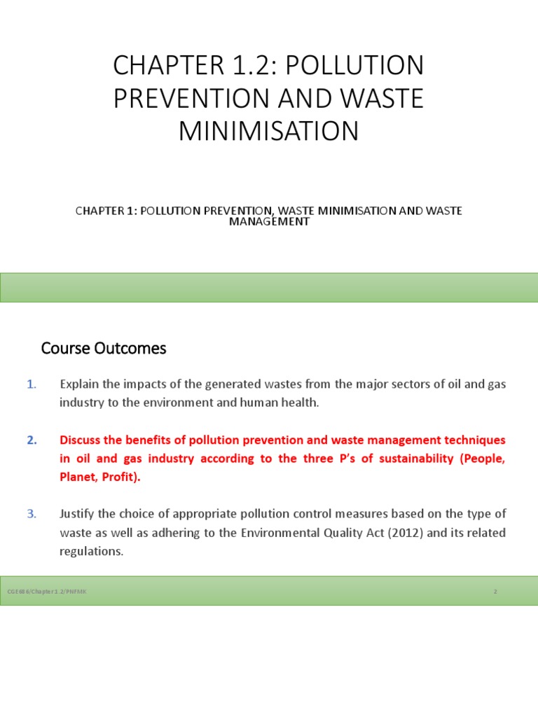 Chapter 1 - 2 Pollution Prevention and Waste Minimisation | PDF | Waste ...