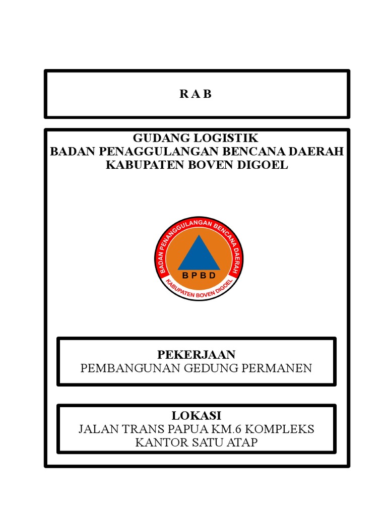 RAB gudang logistik bpbd | PDF