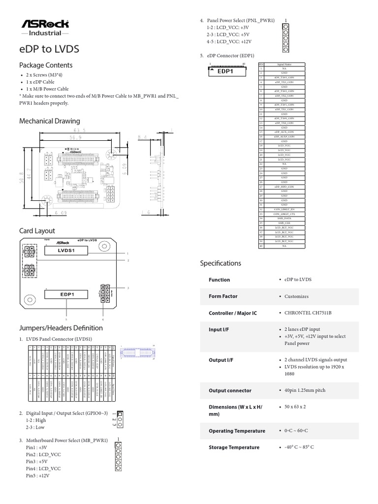 eDP To LVDS | PDF | Computer Science | Electrical Engineering