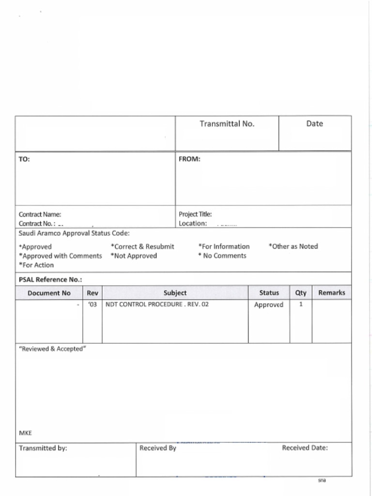 NDT Control Procedure | PDF