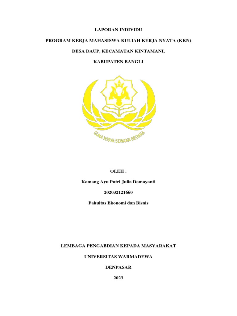 Program KKN di Desa Daup Kintamani | PDF