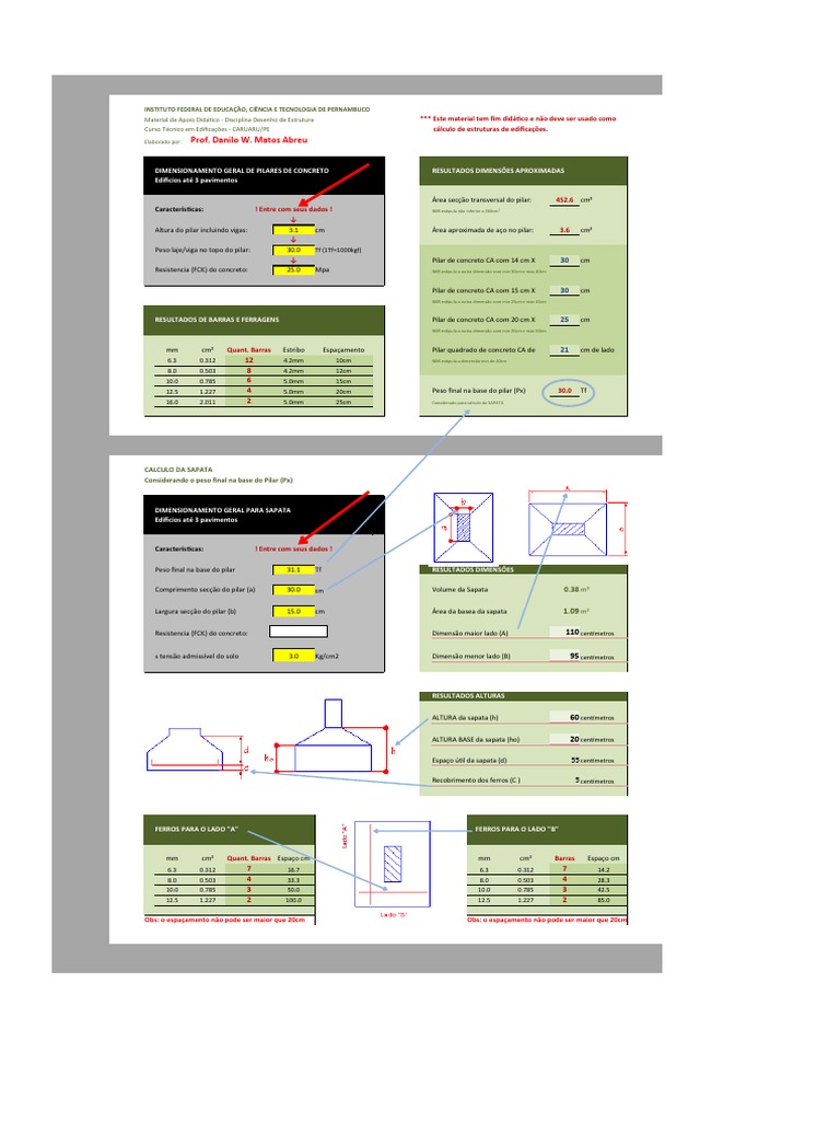 Para Calculo de Pilares Junior Engenharia | PDF | Viga | Engenharia Mecânica