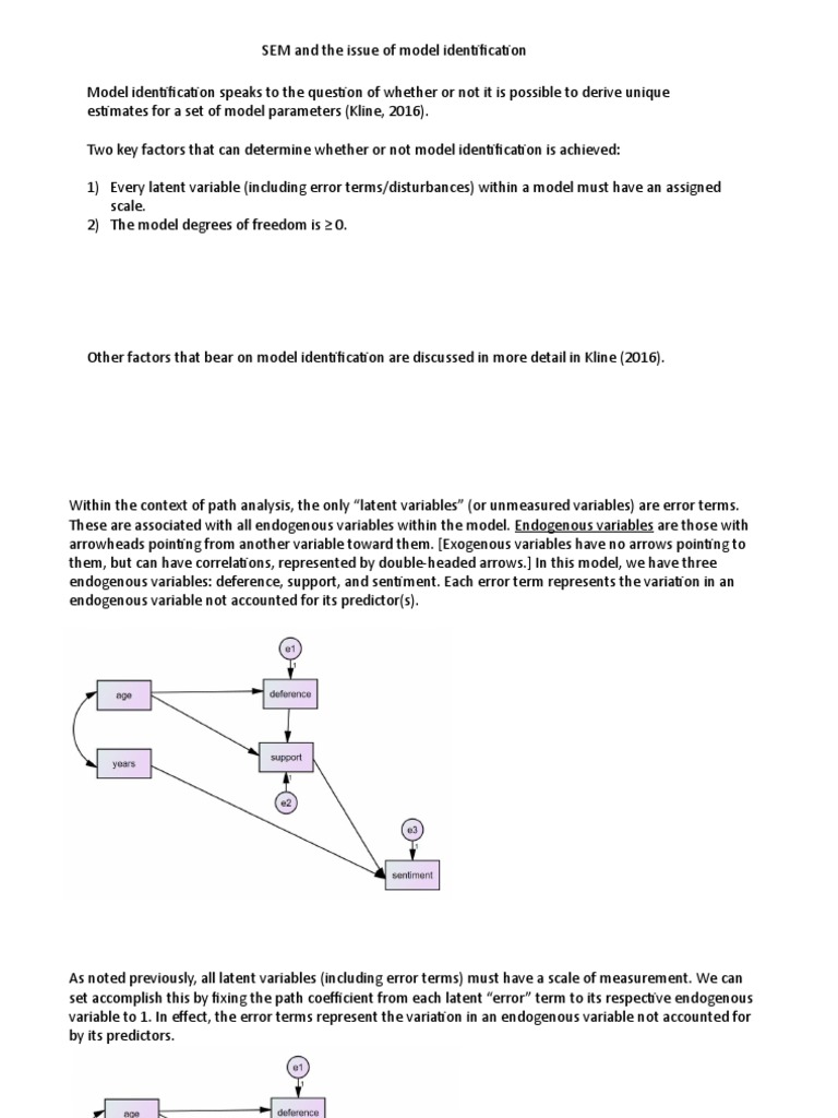 SEM and the issue of model identification in path analysis | PDF | Errors And Residuals ...