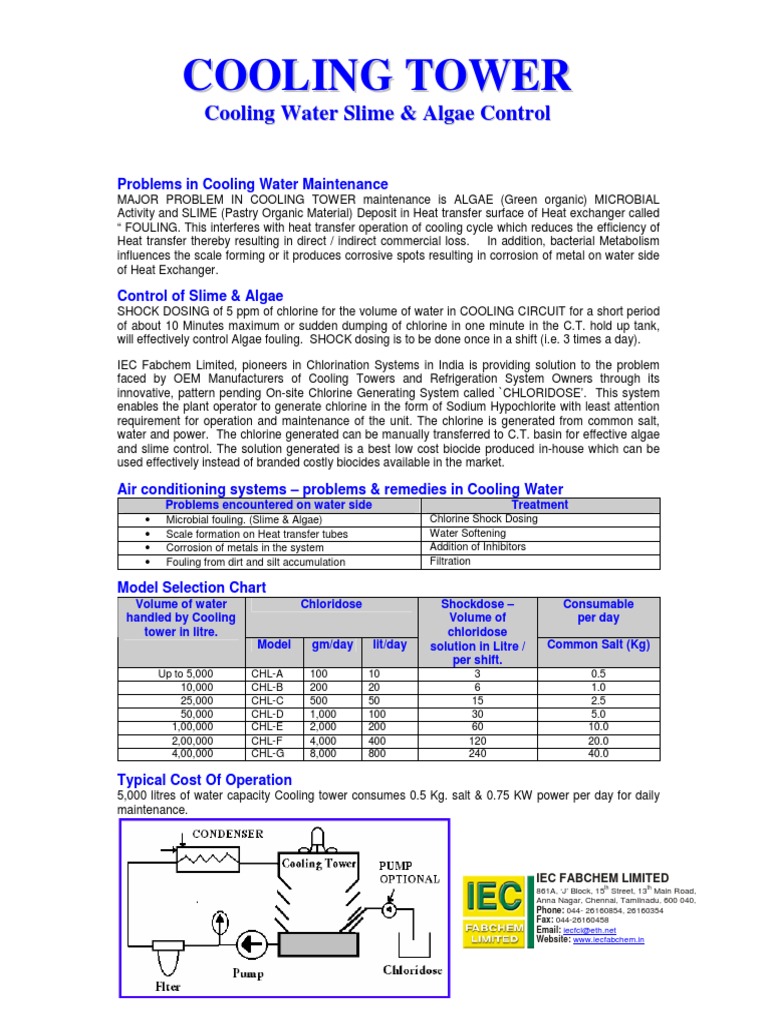 Cooling Tower Chlorination | PDF | Chlorine | Biofilm