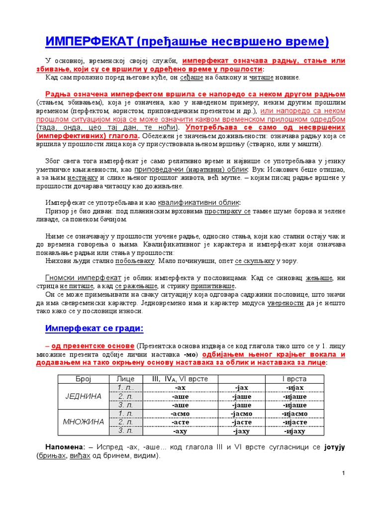 Imperfekat | PDF