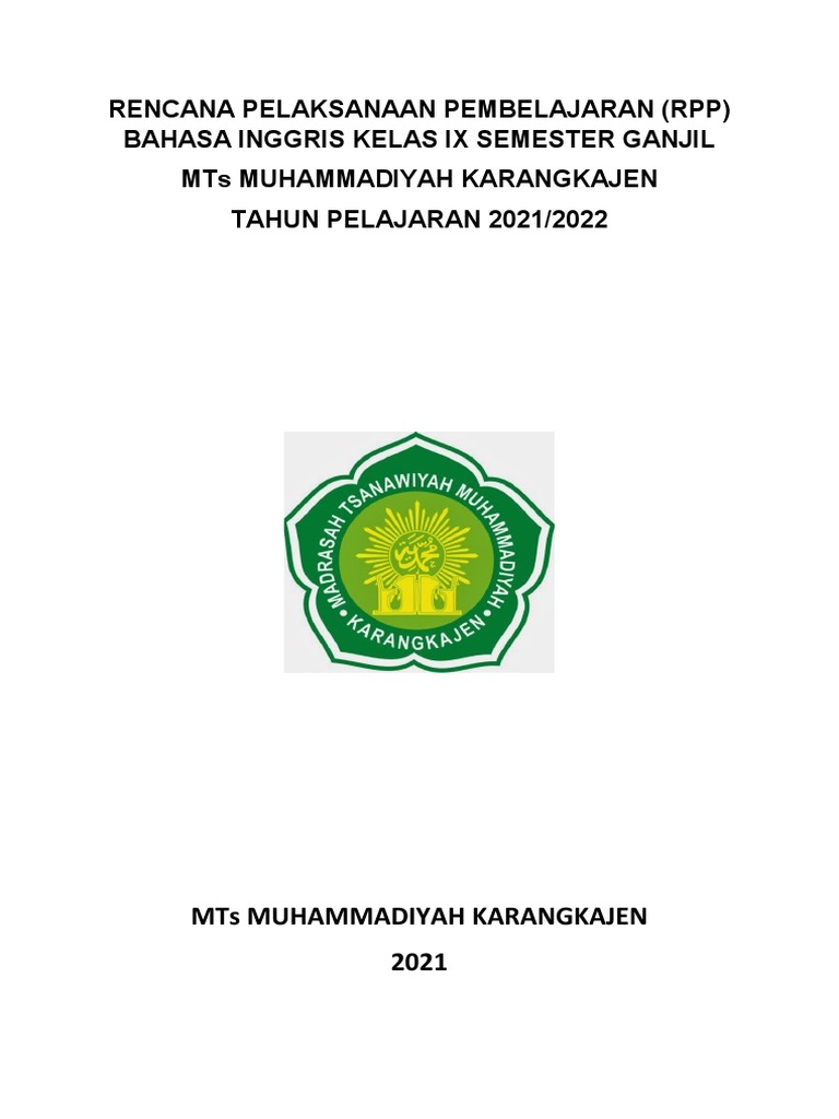 Cover RPP Sem 1 2021 | PDF