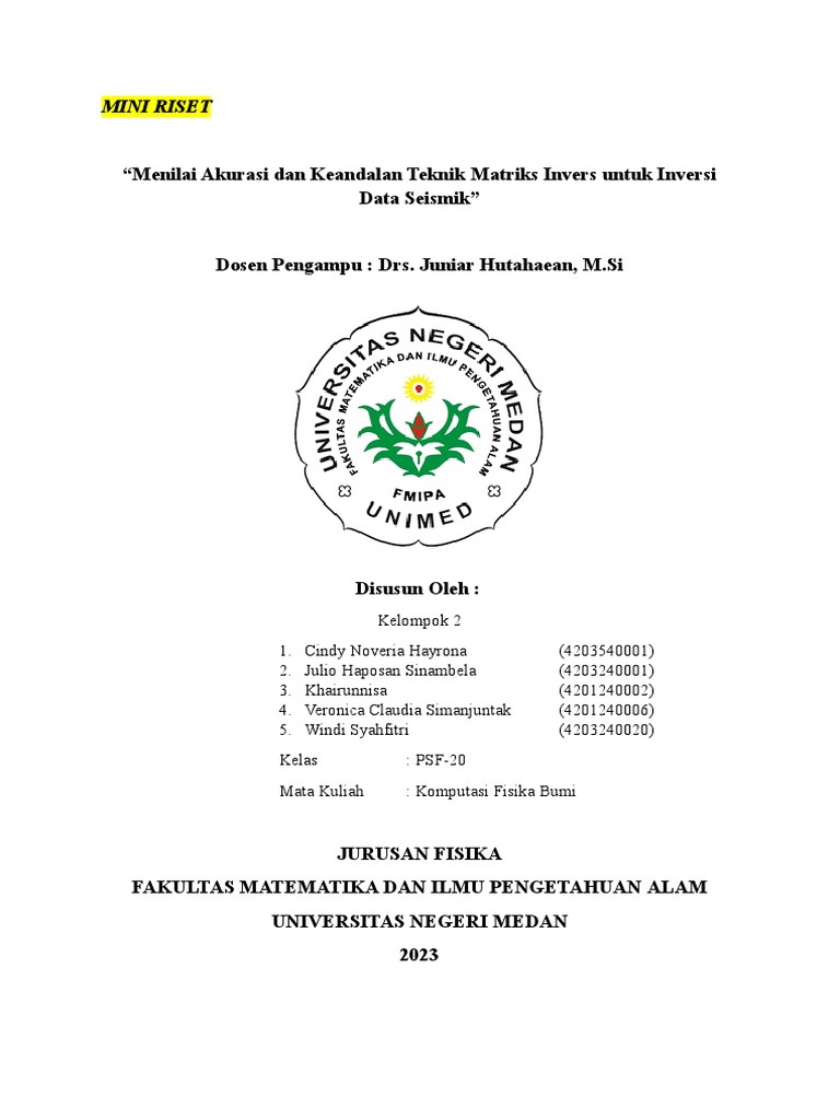 MR - Kelompok 2 - Komputasi Fisika Bumi | PDF | Sains & Matematika ... MR - Kelompok 2 - Komputasi Fisika Bumi | PDF | Sains & Matematika ...